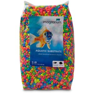 imagitarium neon aquarium gravel substrate, 5 lbs.