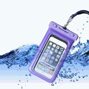 Duk Gear Universal 100% Waterproof Floating Underwater Cell Phone Case, Pouch, Dry Bag for iPhone, Android, Google, Touch-Screen Friendly, for Pool Beach Kayaking Travel (Purple)