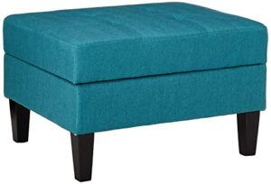 christopher knight home zahra fabric storage ottoman, teal / dark brown