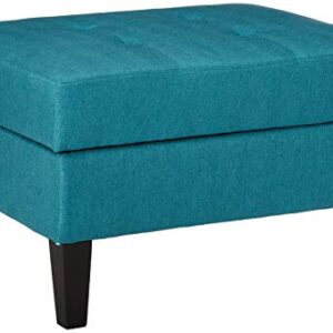 Christopher Knight Home Zahra Fabric Storage Ottoman, Teal / Dark Brown