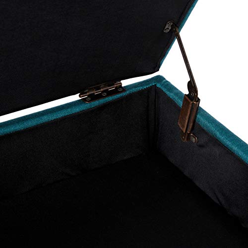 Christopher Knight Home Zahra Fabric Storage Ottoman, Teal / Dark Brown