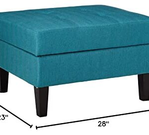 Christopher Knight Home Zahra Fabric Storage Ottoman, Teal / Dark Brown