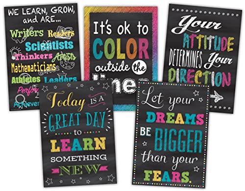 Teacher Created Resources Chalkboard Brights Positive Poster Pack (TCR6658)