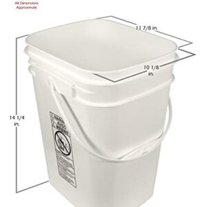 5.3 Gallon Black Rectangular Bucket/Pail with Hinged Snap Lid