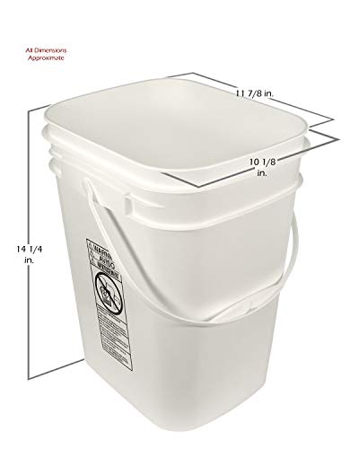 5.3 Gallon Black Rectangular Bucket/Pail with Hinged Snap Lid