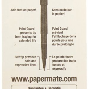 Paper Mate Flair Felt Tip Pens, Medium Point, 12-Count, Black