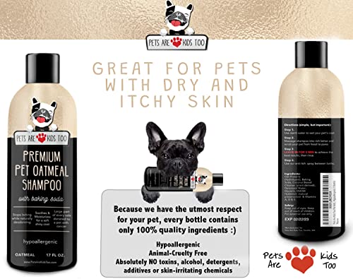 Pet Oatmeal Anti-Itch Shampoo & Conditioner in One! Smelly Puppy Dog & Cat Wash! Relief for Allergies, Itchy, Dry, Irritated Skin!! Smells Amazing! (1 btl)