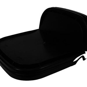 5.3 Gallon Black Rectangular Bucket/Pail with Hinged Snap Lid, 8 Pack