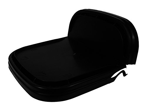 5.3 Gallon Black Rectangular Bucket/Pail with Hinged Snap Lid, 8 Pack