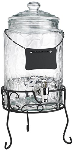 Classic Beverage Drink Dispenser Hammerd Durable Glass on Stand 1.5 Gallon with Chalk Board And Spigot