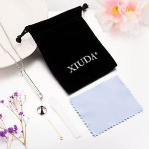 XIUDA Urn Necklace Pendant for Memorial Ashes with Stainless Steel Keepsake Ash Jewelry Cremation Necklace