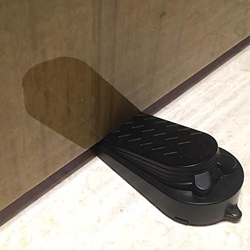 8Pcs Set Black Door Stopper Easily Wedges Door Gaps up Finger Protector Flexible Floor Door Stops - Non-Scratching Door Stop - Modern Wedge Door Stop Design