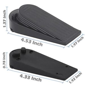 8Pcs Set Black Door Stopper Easily Wedges Door Gaps up Finger Protector Flexible Floor Door Stops - Non-Scratching Door Stop - Modern Wedge Door Stop Design