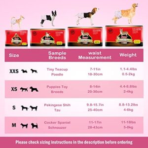 Dono Disposable Pet Diapers for Female Dogs Super Absorbent Soft Heating and Pee Puppy Diapers Female Liners, Including 20pcs XXS Diapers for Dogs and Cats