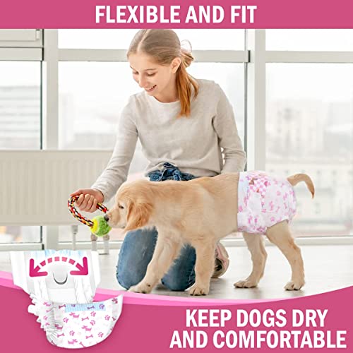 Dono Disposable Pet Diapers for Female Dogs Super Absorbent Soft Heating and Pee Puppy Diapers Female Liners, Including 20pcs XXS Diapers for Dogs and Cats