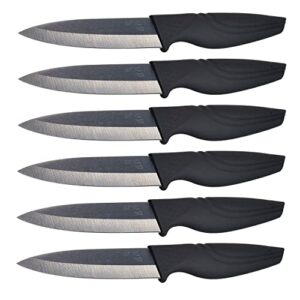 nano id steak knives set of 6 extremely sharp kitchen ceramic black blade knife