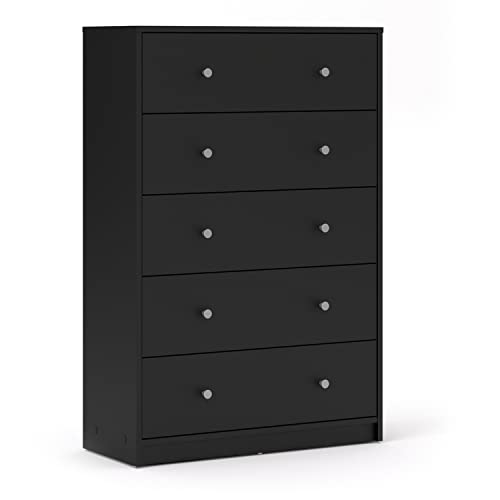 Tvilum Portland 5 Drawer Chest - Black