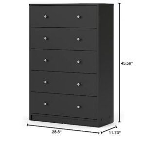 Tvilum Portland 5 Drawer Chest - Black