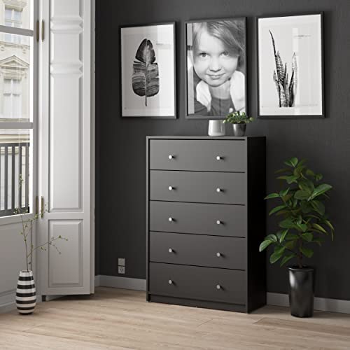 Tvilum Portland 5 Drawer Chest - Black