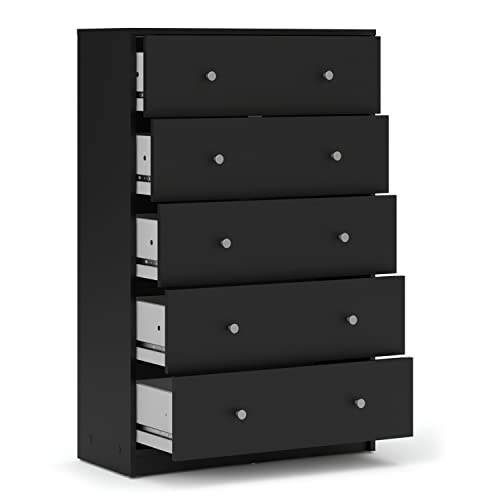 Tvilum Portland 5 Drawer Chest - Black