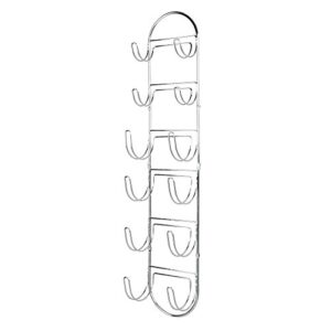 interdesign classico wall mount towel rack with towel hooks for bathroom storage – chrome