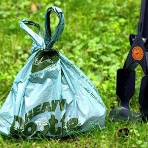 HEAVY Dootie Bags® VERY LARGE Dog and Cat Waste Poop Bags. 100 Count Strong Multi-Use, Leakproof with EZ Tie Handles and Gussets. Made with Corn Starch. Fits GoGo Stik and Swivel Bin Pooper Scoopers.