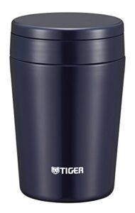 tiger mcl-b038-ai tiger thermos bottle, vacuum insulated, soup jar, 12.8 fl oz (380 ml), heat retention, bento box, wide mouth, round bottom, indigo blue