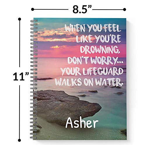 Gotcha Covered Notebooks Lifeguard Personalized Religious Notebook/Journal, Laminated Soft Cover, 120 pages of your selected paper, lay flat wire-o spiral. Size: 8.5” x 11”. Made in the USA