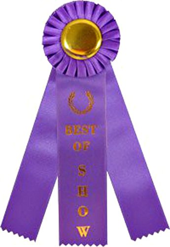 TOOBOSS Best of Show Rosette Award Ribbon (Purple) - 3 Streamer