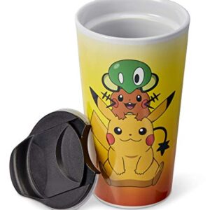 Pokémon XY Series Travel Mug | Pikachu, Dedenne, & Squishy | Perfect For Fans Of The Pokémon Series | Holds 16 Ounces