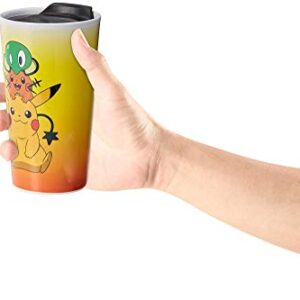 Pokémon XY Series Travel Mug | Pikachu, Dedenne, & Squishy | Perfect For Fans Of The Pokémon Series | Holds 16 Ounces