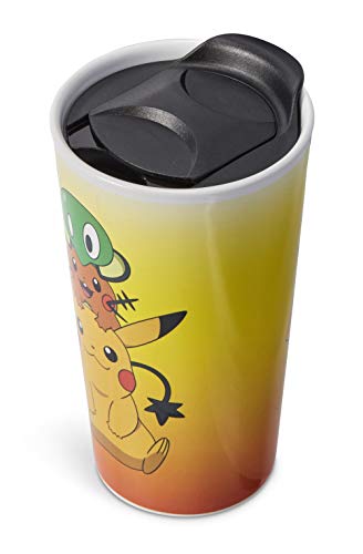 Pokémon XY Series Travel Mug | Pikachu, Dedenne, & Squishy | Perfect For Fans Of The Pokémon Series | Holds 16 Ounces