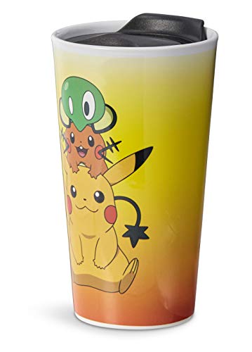 Pokémon XY Series Travel Mug | Pikachu, Dedenne, & Squishy | Perfect For Fans Of The Pokémon Series | Holds 16 Ounces