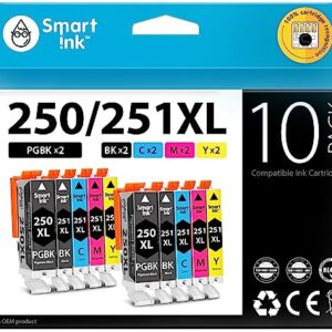 Smart Ink Compatible Ink Cartridge Replacement for Canon PGI-250XL CLI-251XL PGI 250 CLI 251 XL to use with PIXMA MX722 MX922 iP7220 iX6820 MG5420 MG5422 MG5520 MG5522 (PGBK & BK/C/M/Y Combo Pack)