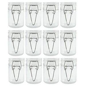 cornucopia 1.6-ounce herb storage mini herb jars w/clamp style rubber gasket seal (12-pack); 50ml airtight odor-proof vials w/hermes clamp top hinge