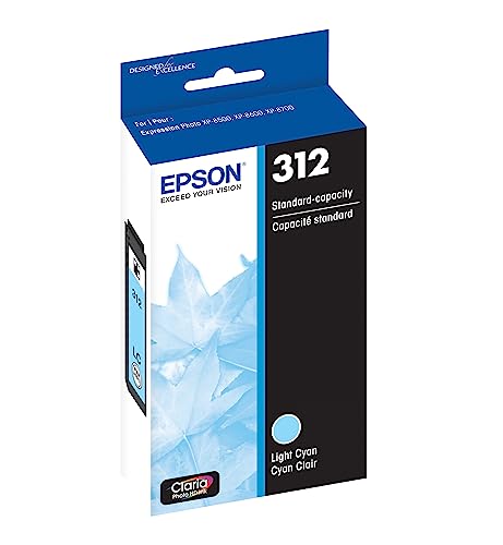 EPSON T312 Claria Photo HD -Ink Standard Capacity Light Cyan -Cartridge (T312520-S) for select Epson Expression Photo Printers