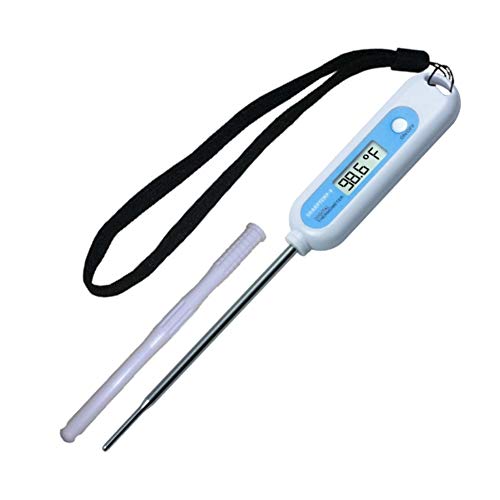 SHARPTEMP-V Veterinary Thermometer. Fast, Accurate Temperatures in 8-10 Sec. Beeps When Ready. Stainless-Steel Probe w/ Rounded Tip. Three Lengths for Farm Animals & Pets. (3" Probe)