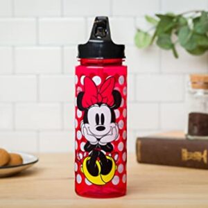 Silver Buffalo Disney's Minnie Mouse Polka Dots Tritan Water Bottle, 20 Ounces, 1 Count (Pack of 1)