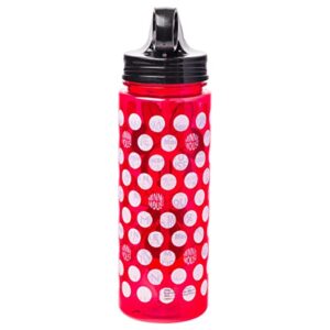 Silver Buffalo Disney's Minnie Mouse Polka Dots Tritan Water Bottle, 20 Ounces, 1 Count (Pack of 1)