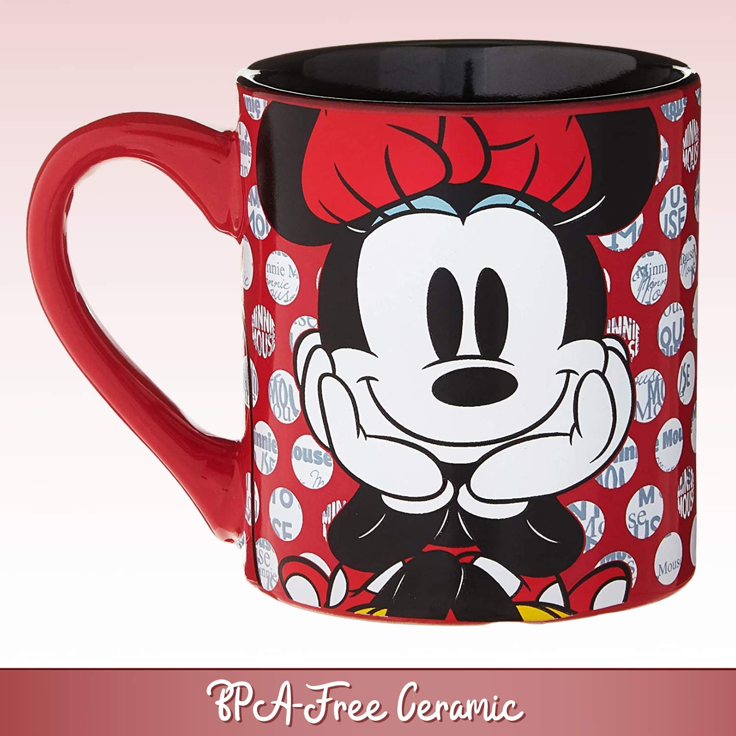 Silver Buffalo Disney Minnie Mouse Rock the Dots Ceramic Mug, 14 Ounces