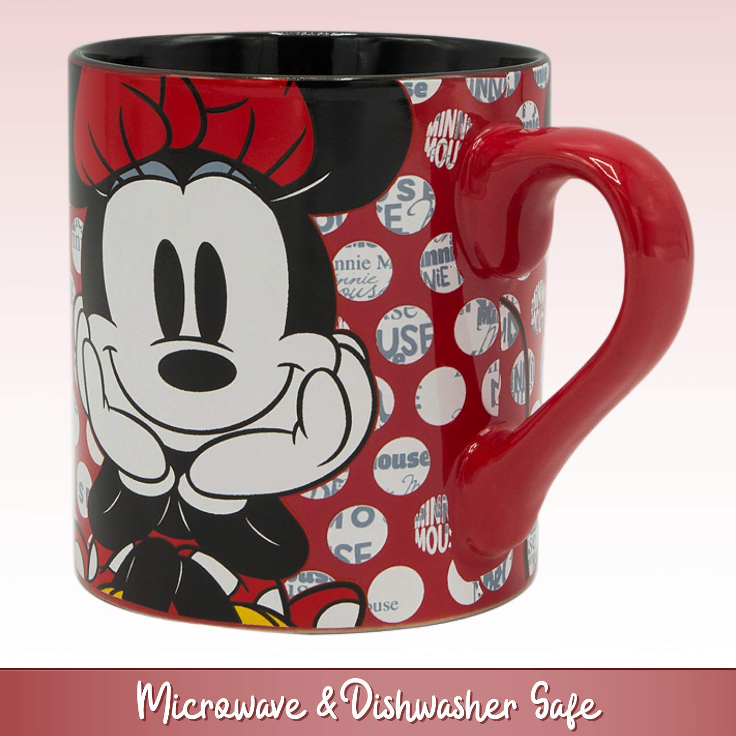 Silver Buffalo Disney Minnie Mouse Rock the Dots Ceramic Mug, 14 Ounces