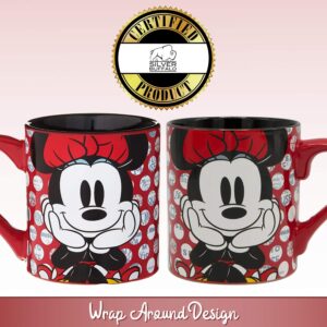 Silver Buffalo Disney Minnie Mouse Rock the Dots Ceramic Mug, 14 Ounces