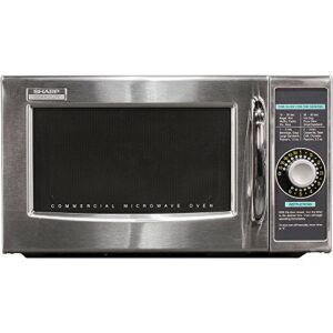 sharp r-21lcfs medium-duty commercial microwave oven with dial timer, stainless steel, 1000-watts, 120-volts, one size