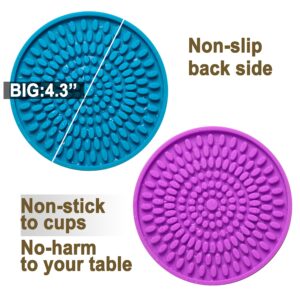 Colorful Coasters for Drinks Absorbent, Rubber Drink Coaster Set, Silicone Rainbow Coasters for Kids Coffee Table Desk, 4.3 Inch Oval Shape Deep Tray Pot Holder Trivet (Set of 6)