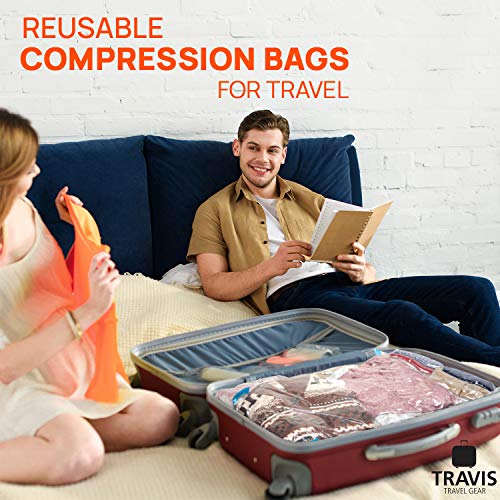 Vacuum Packing Bags for Travel - No Vacuum Reusable Large Sealed Space & Storage Saver Compression Packing, 2 Pack