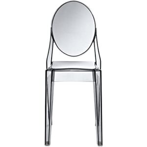 Modway Casper Modern Acrylic Stacking Two Dining Side Chairs in Smoke