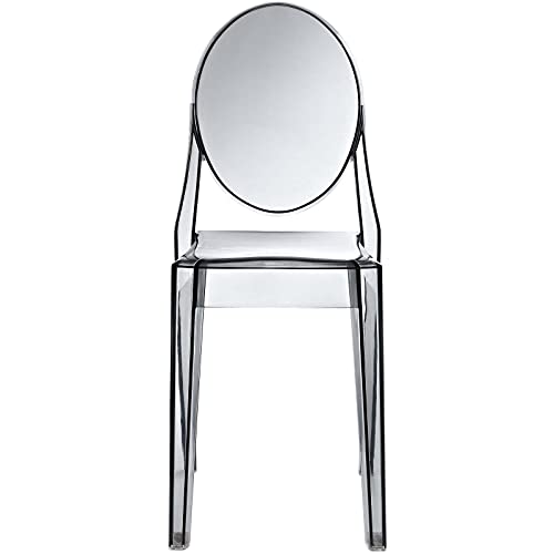 Modway Casper Modern Acrylic Stacking Two Dining Side Chairs in Smoke