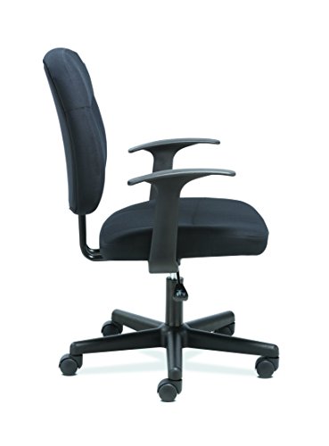 Sadie Task Chair-Fixed Arm Computer Chair for Office Desk, Black (HVST402)