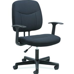 Sadie Task Chair-Fixed Arm Computer Chair for Office Desk, Black (HVST402)