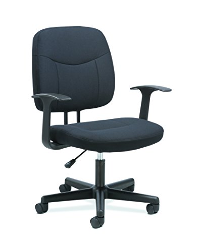 Sadie Task Chair-Fixed Arm Computer Chair for Office Desk, Black (HVST402)